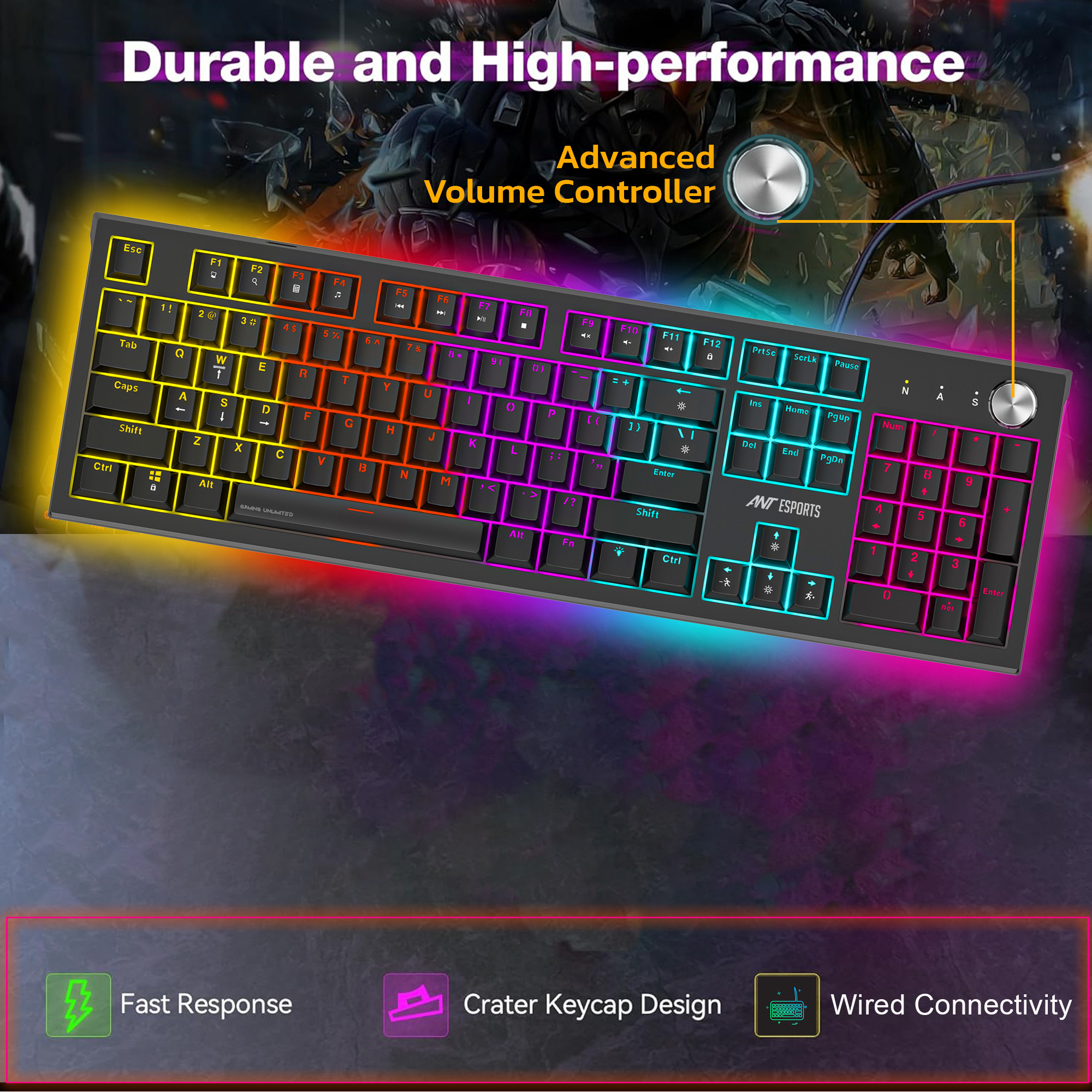 Ant Esports MK1850 Blue Switches Mechanical (Black) Gaming Keyboard