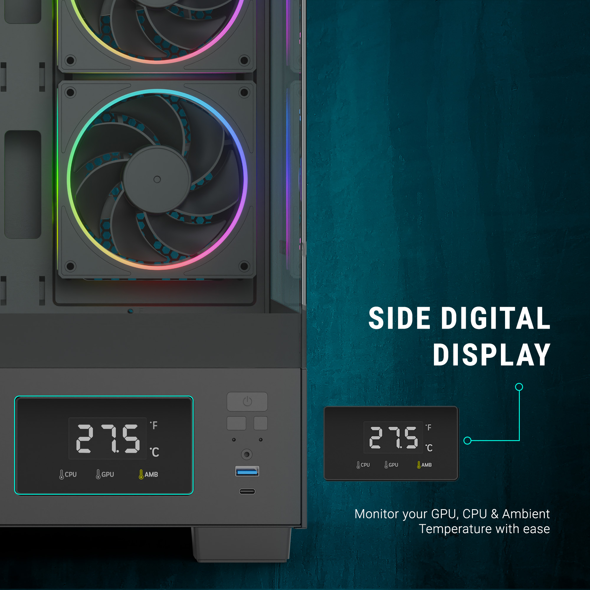 Buy Ant Esports Crystal X3 LCD ATX Mid Tower Cabinet at Best Price in ...