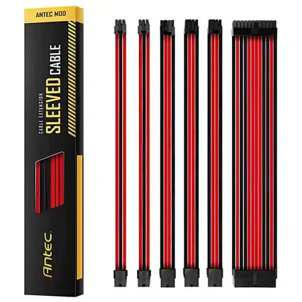 Antec Sleeved Extension PSU Cable Kit (Red-Black) Custom Cables