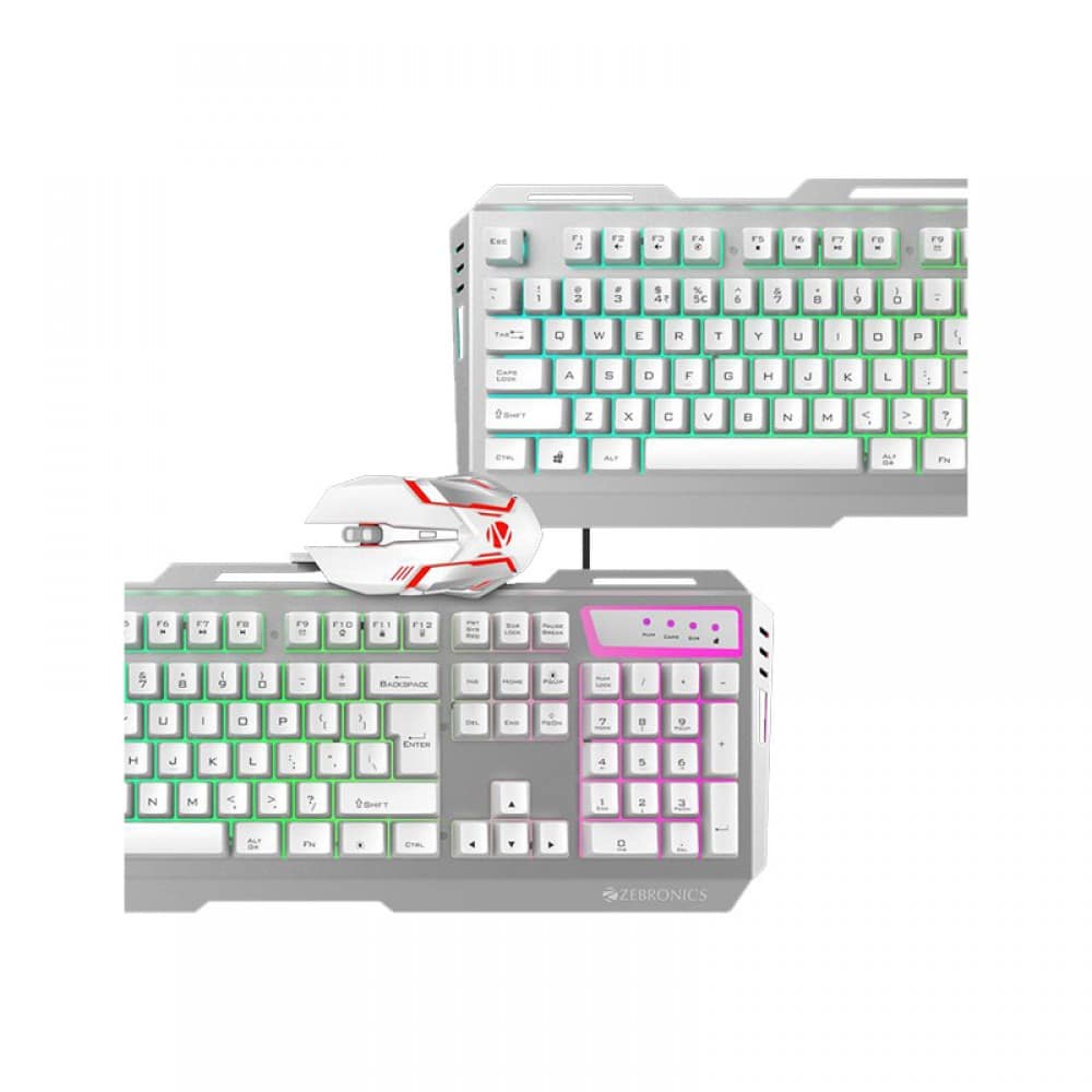 Zebronics Zeb-Transformer Gaming Keyboard and Mouse Combo (White)