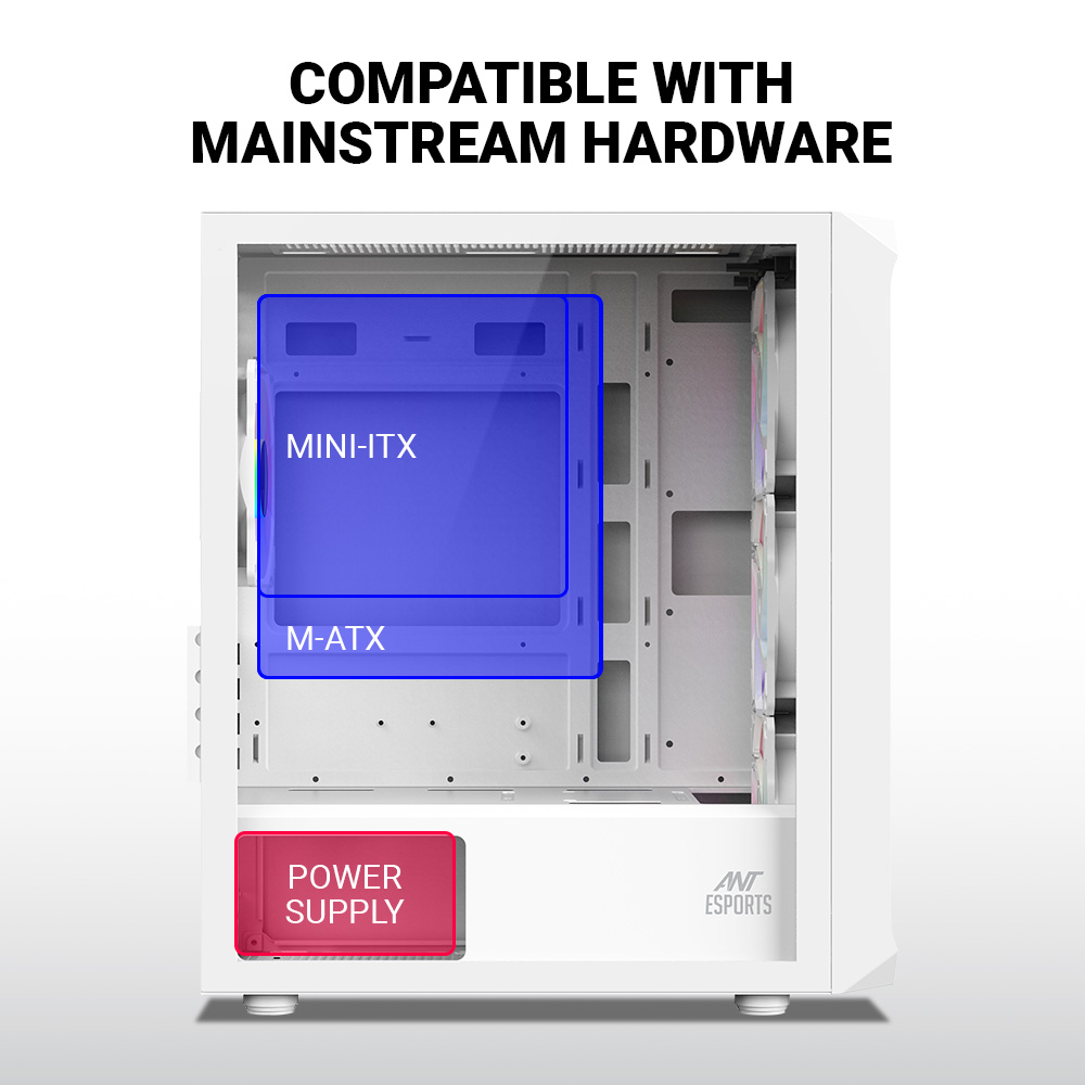 Ant Esports 205 Mini 6F ARGB (White)